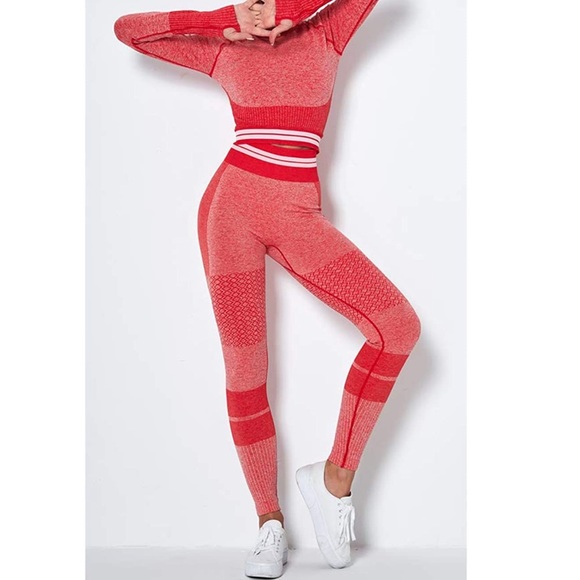 Other | Workout Set Longsleeve Red | Poshmark